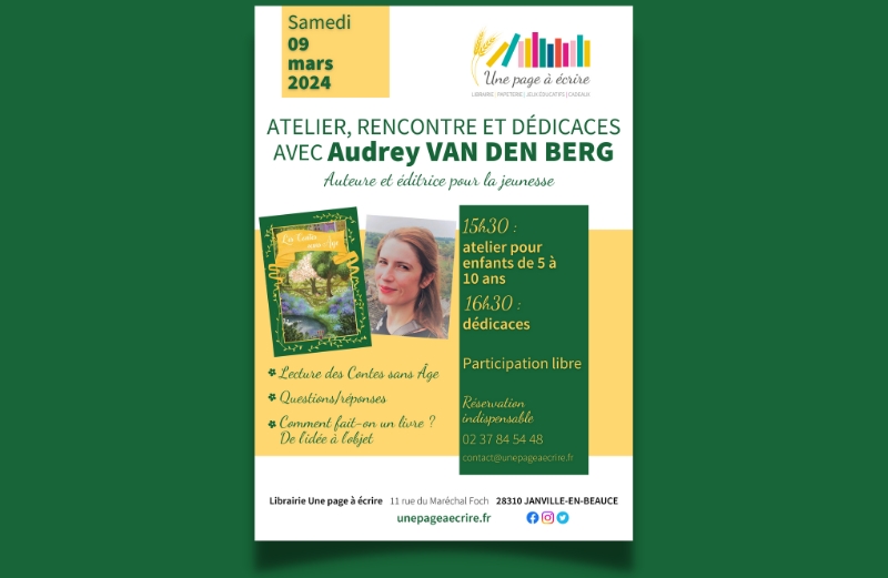 Atelier, rencontre et dédicaces avec Audrey Van Den Berg, auteure et éditrice chez French ...
